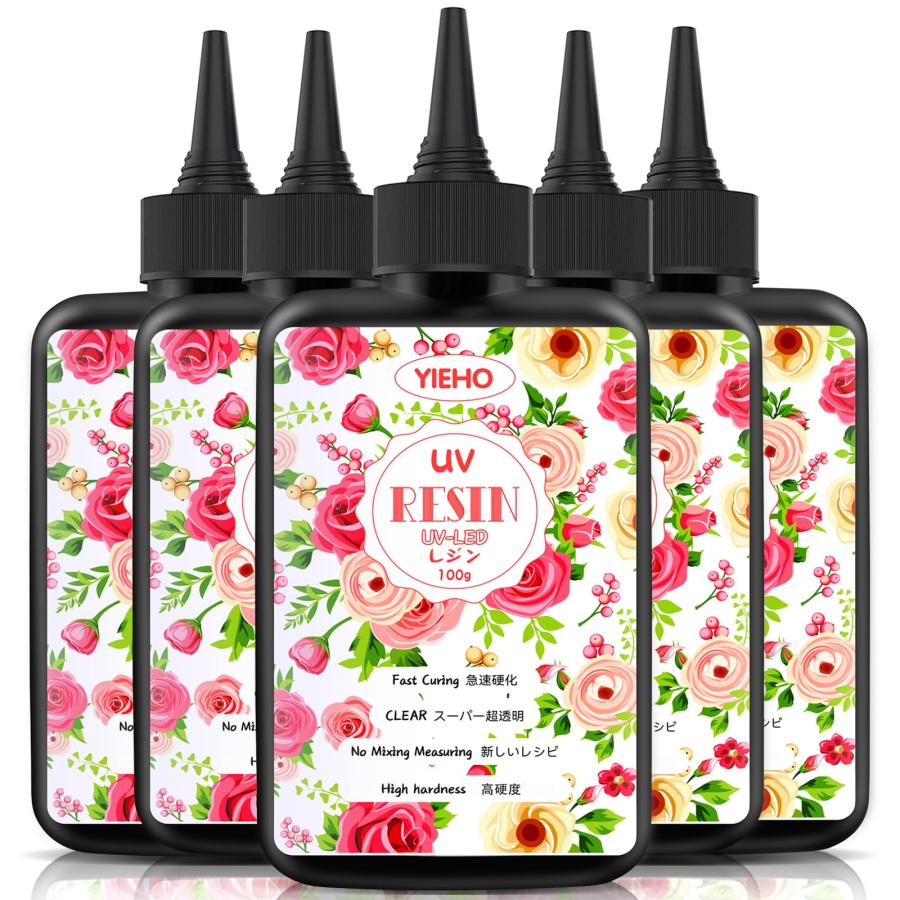 YIEHO UV レジン液大容量-500g クリスタル状透明で硬いUV レジン液速硬化-レジン初心者向け Resin UV/LED対応DIYハン : rsteb5a241a8c : アール ...