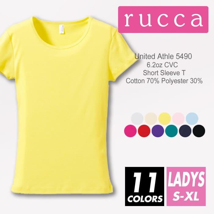 Tシャツ 無地 レディース rucca ルッカ 6.2oz 5490-04 s-xl 厚手 シンプル インナー フィット スポーツ 運動 ...