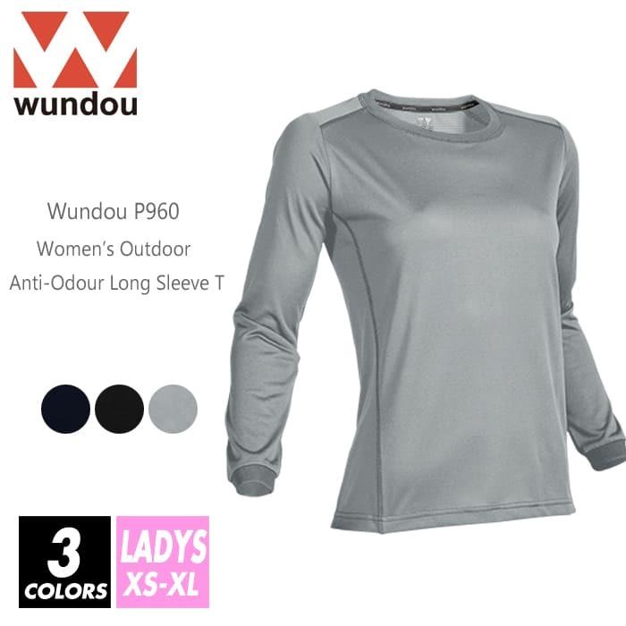 wundou(ウンドウ) ドライ 長袖 ロング Tシャツ 無地 レディース p960 xs-xl 3色 吸汗速乾 抗菌防臭 デオドラント アウトドア ストレッチ エクササイズ ヨガ : R ...