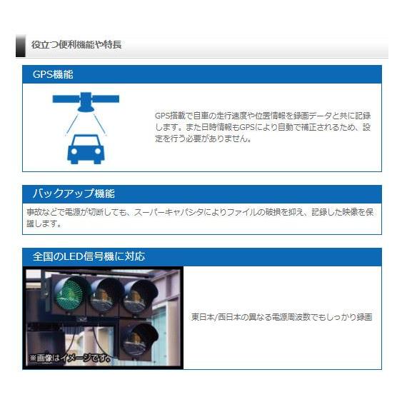 コムテック（Comtec） ドライブレコーダー ZDR037 フロントカメラ 360° + リヤカメラ 前後2カメラ ドラレコ : R04ST - 通販 - Yahoo!ショッピング