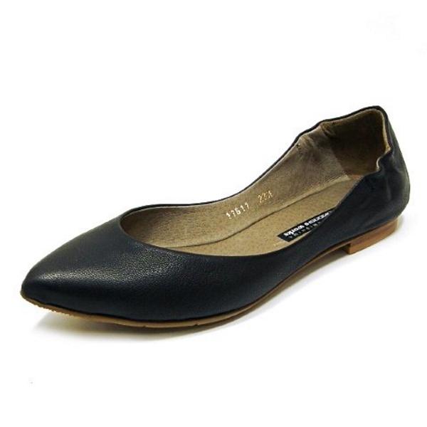 rabokigoshi works ラボキゴシワークス 12682 B ブラック フラットシューズ アーモンドトウ 1.5cmヒール 撥水ゴー ...