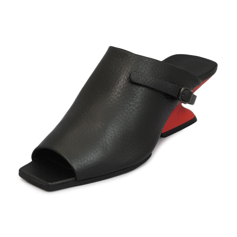 rabokigoshi works ラボキゴシワークス 12774 B ブラック サンダル ストラップ付き 6cmヒール ステア 合成底 ...