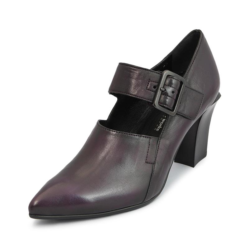 rabokigoshi works ラボキゴシワークス 12791 DPL ダークパープル パンプス ベルト 7cmヒール アドバンラム 合成 ...