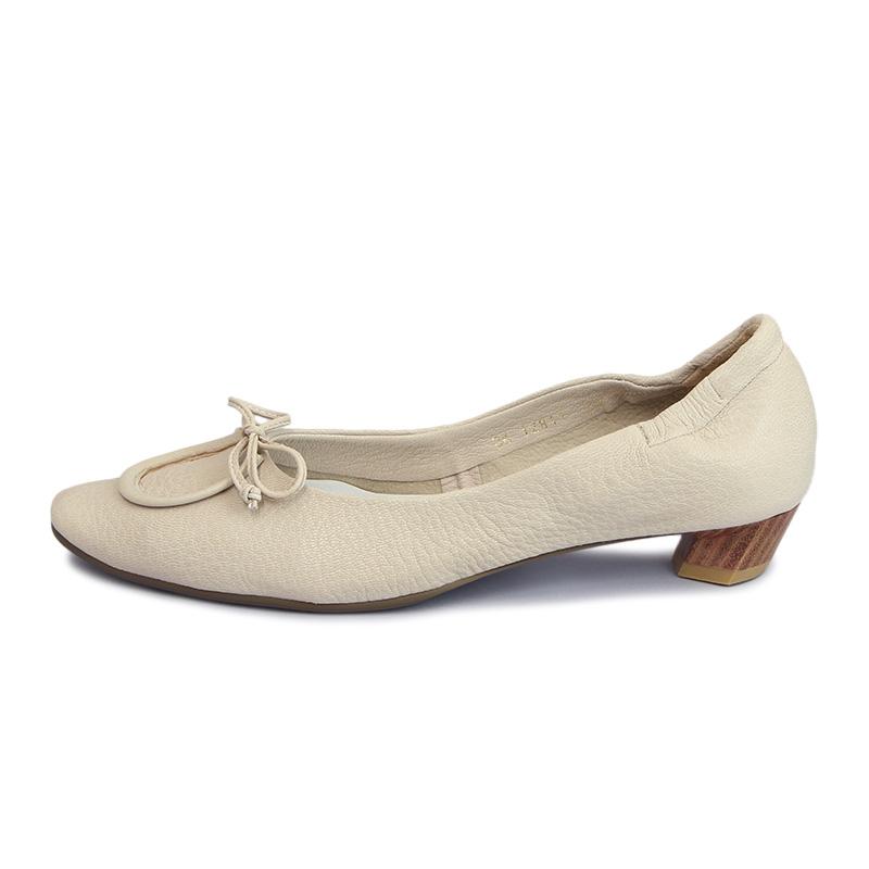 rabokigoshi works（ラボキゴシワークス） works 12811 IV アイボリー パンプス リボン スクエアトゥ 2.5cmヒール ゴード : ラボスター Yahoo ...