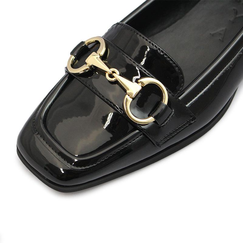 SAYA ラボキゴシ サヤ 51148 BE ブラックエナメル ローファーシューズ 1.5cmヒール ビット 合成皮革 合成底 : ラボスター ...