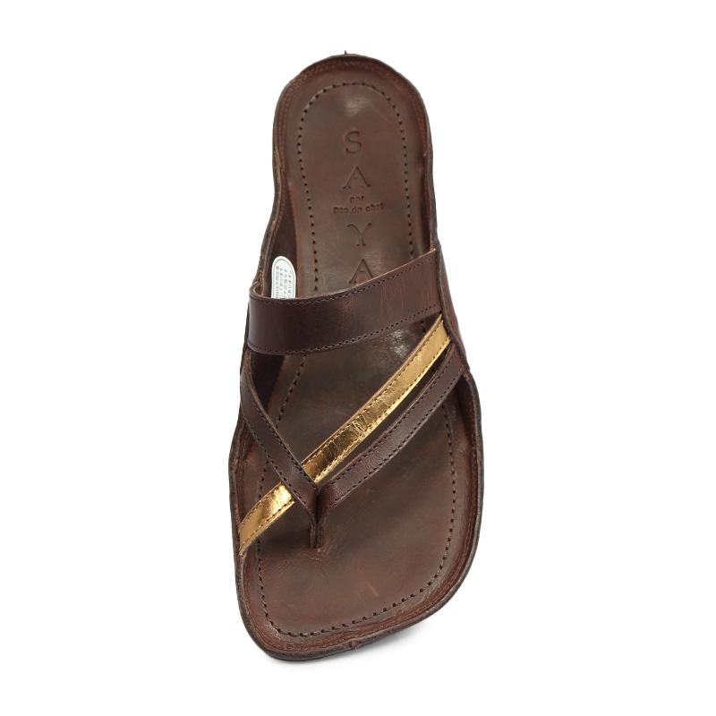 SAYA ラボキゴシ サヤ 51197 DBR ダークブラウン トングサンダル メタリック 4cmヒール ステア : ラボスター Yahoo ...