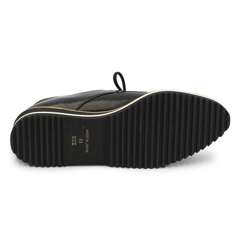 FIZZ REEN フィズリーン 301 BLE ブラックエナメル スニーカー ウェッジソール 3.5cmヒール 3E (20301) : fr20301ble : ラボスター Yahoo ...