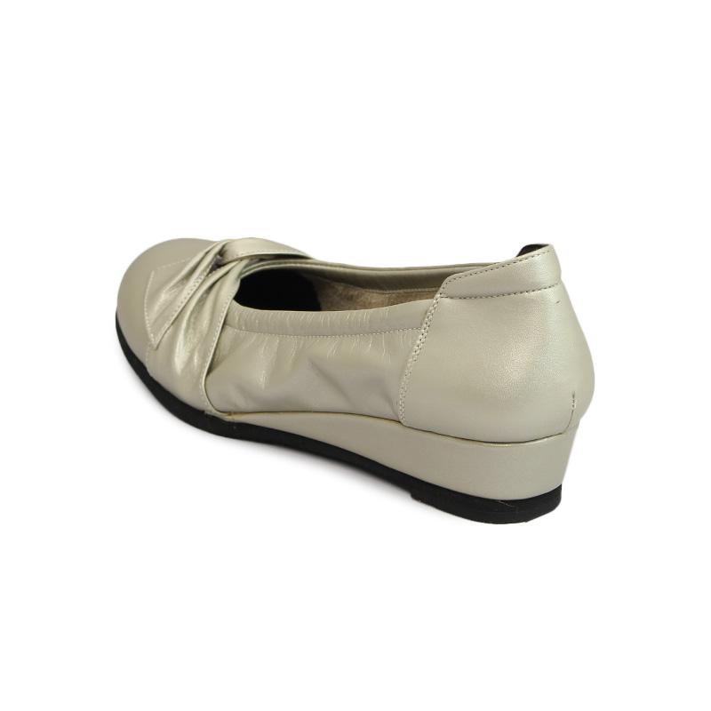 FIZZ REEN フィズリーン 1002 CP シャンパン ウェッジパンプス リボンモチーフ 3.5cmヒール 4E (21002) : ラボスター Yahoo!ショップ - 通販 ...