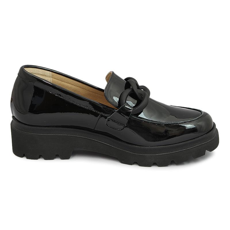 FIZZ REEN（フィズリーン） 【継続品】FIZZ REEN 1837 BLE ブラック エナメル ローファー チェーンビット 5cmヒール 3E (21837) : ラボスター ...