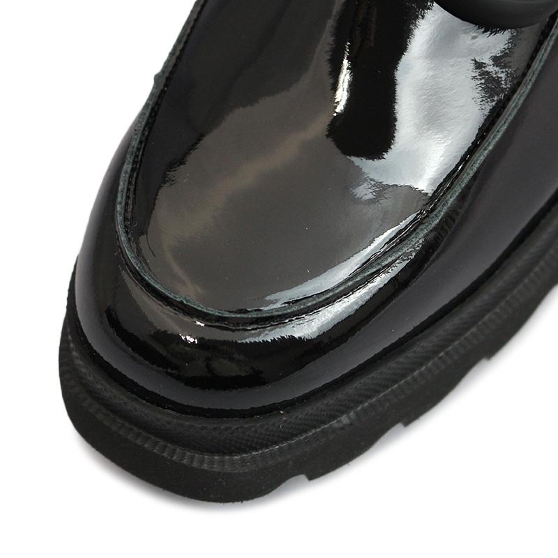 FIZZ REEN（フィズリーン） 【継続品】FIZZ REEN 1837 BLE ブラック エナメル ローファー チェーンビット 5cmヒール 3E (21837) : ラボスター ...