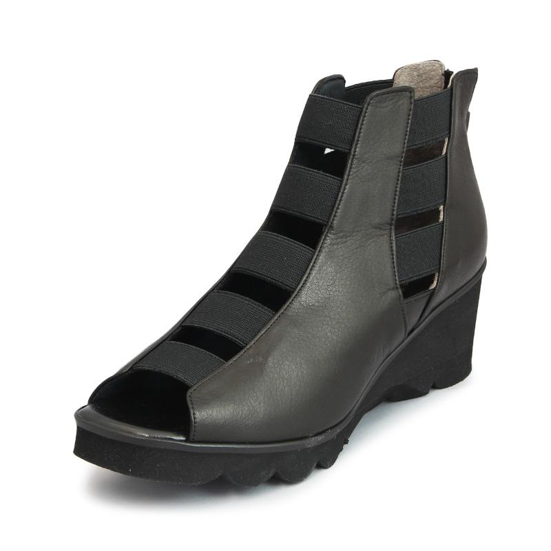 FIZZ REEN 【新商品】FIZZ フィズリーン 6810 BL ブラック サマーブーツ バックファスナー 5.5cmヒール ウェッジヒール 4E (26810) : ラボスター ...