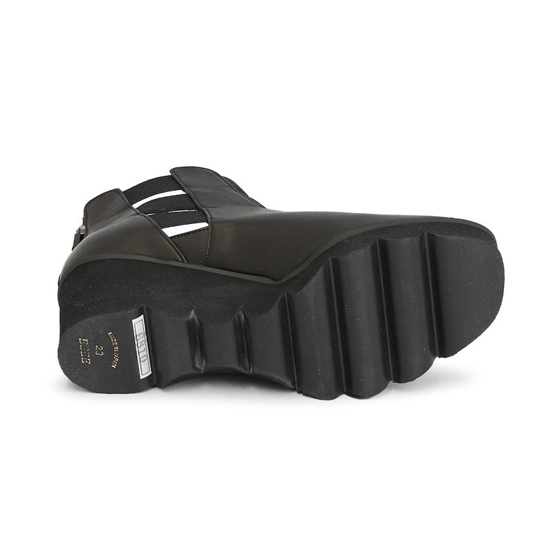 FIZZ REEN 【新商品】FIZZ フィズリーン 6810 BL ブラック サマーブーツ バックファスナー 5.5cmヒール ウェッジヒール 4E (26810) : ラボスター ...