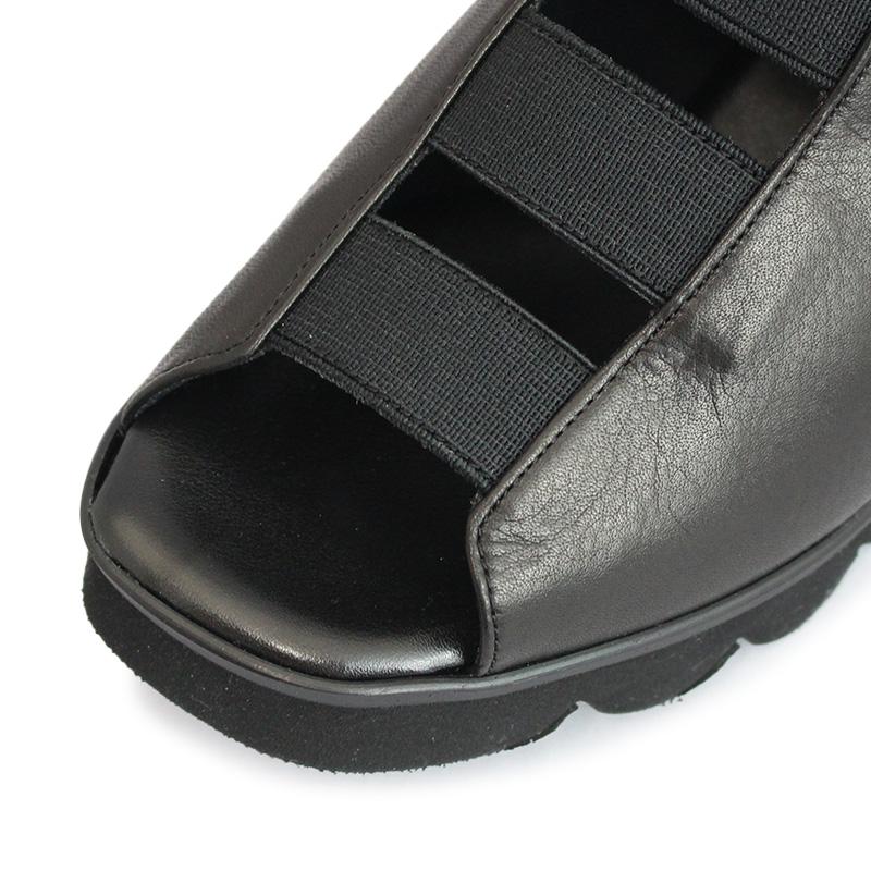 FIZZ REEN 【新商品】FIZZ フィズリーン 6810 BL ブラック サマーブーツ バックファスナー 5.5cmヒール ウェッジヒール 4E (26810) : ラボスター ...