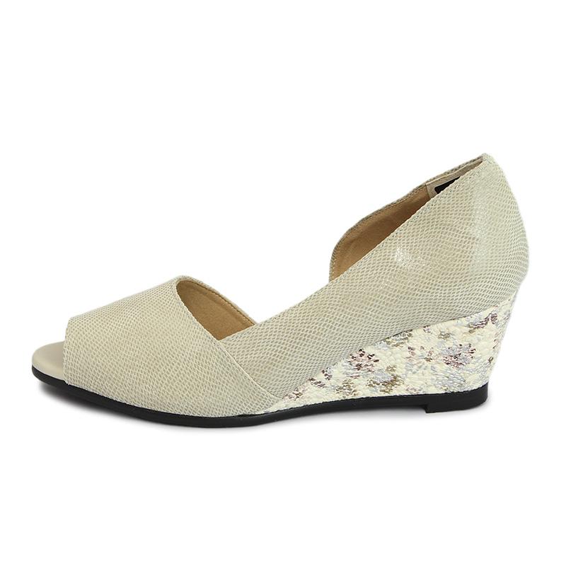 FIZZ REEN フィズリーン 7034 BG ベージュ パンプス オープントゥ 5.5cmヒール ウェッジヒール 3E (27034) : ラボスター Yahoo!ショップ - 通販 ...