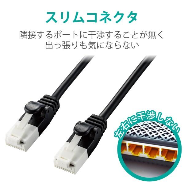 CELL(ELECOM) エレコム LANケーブル CAT6A 7m ツメが折れない 爪折れ防止コネクタ やわらか ブラック ECLD-G : ラココショップ - 通販 - Yahoo!ショッピング