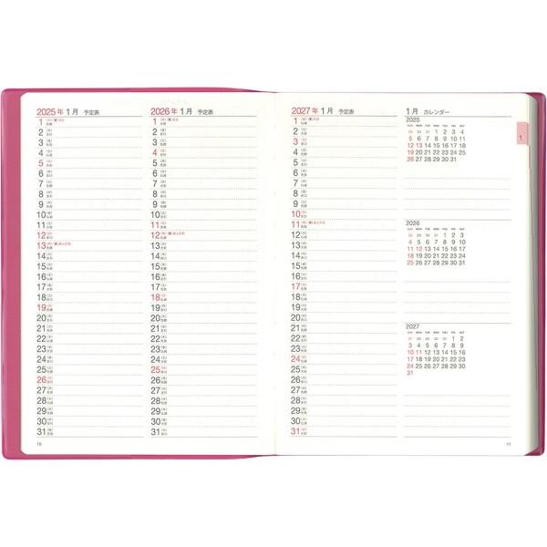 博文館 手帳 2025年 A5 3年連用ビジネスダイアリー ラズベリー No.251 (2025年 1月始まり) : 46074711830 : ラココショップ - 通販 - Yahoo!ショッピング