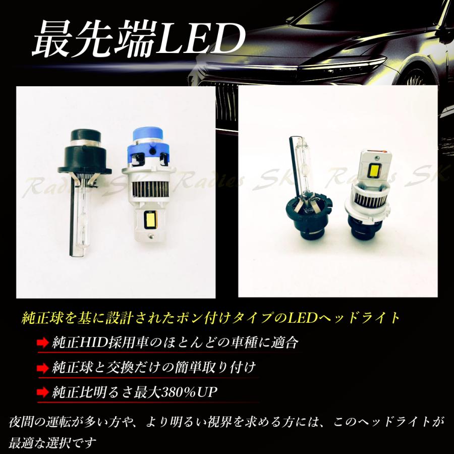 完全ポン付け D2 D4 D1 D2S D4S D2R D4R D2C D4C D1S D1R D1C LED 12000lm 12V 6000k ホワイト 純正HID バーナー HID 車検 ...