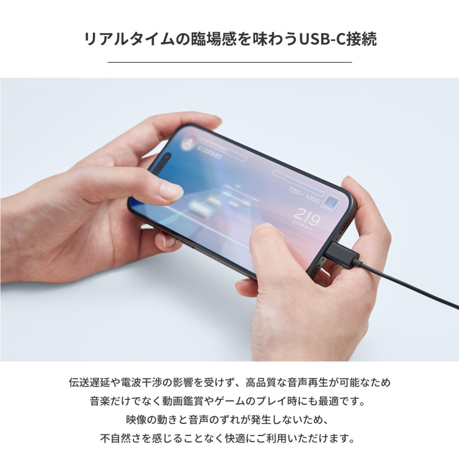 radius（ラディウス） radius HP-Q50C USB-C接続 有線イヤホン｜ハイレゾ対応 マイク付き USB-C Type-C ...