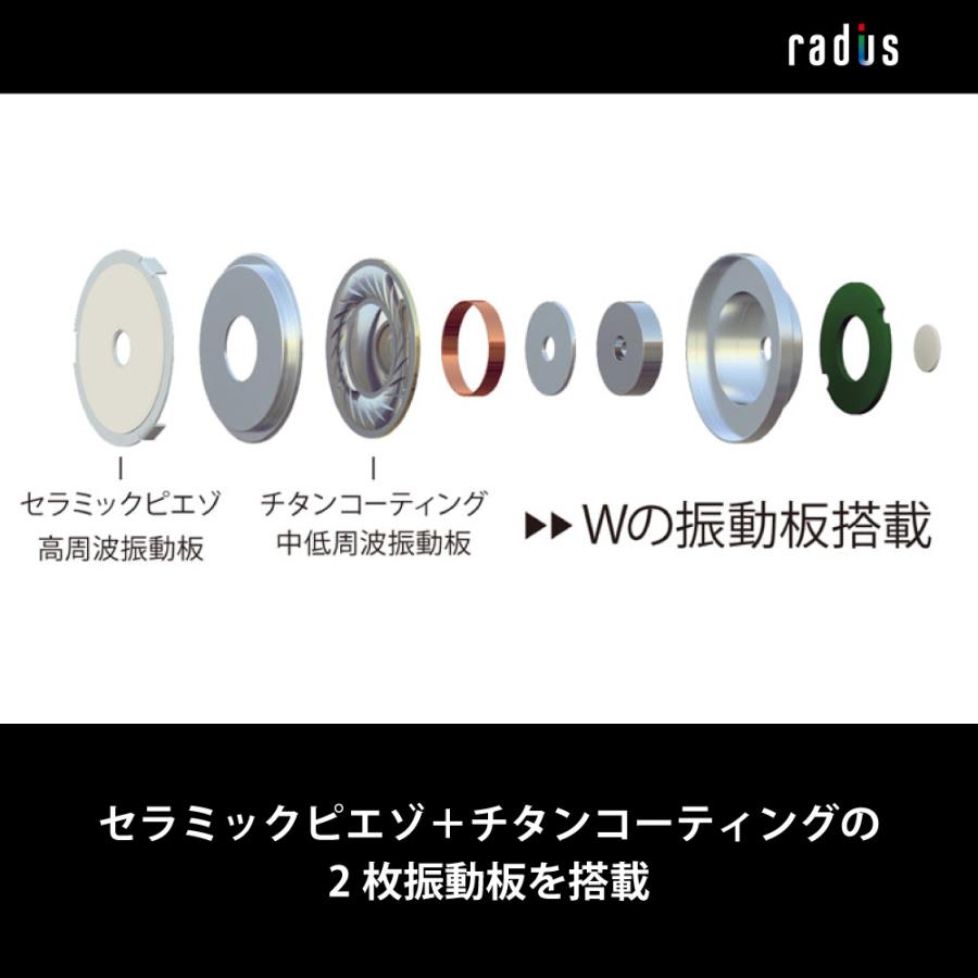 radius（ラディウス） HP-TWF00 イヤホン HP-TWF00K HP-TWF00R W n°0 ハイレゾ 有線 ハイレゾ対応 ドブ ...