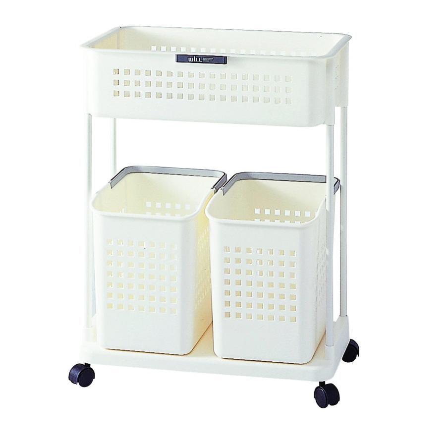 アスベル 脱衣籠 キャスター付 ランドリーW 簡単移動 2段 白 仕分可能 A7401 : Raffine - 通販 - Yahoo!ショッピング