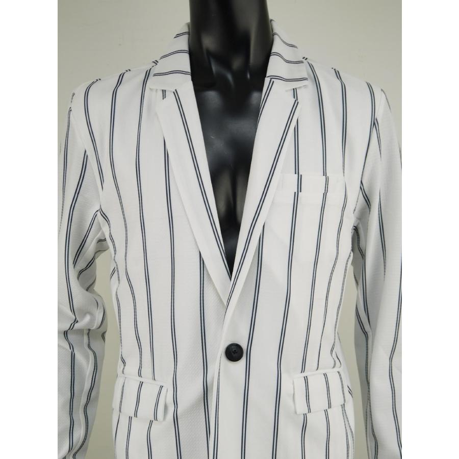 テーラードジャケット メンズ ストライプ ストレッチ ジャケット 大人