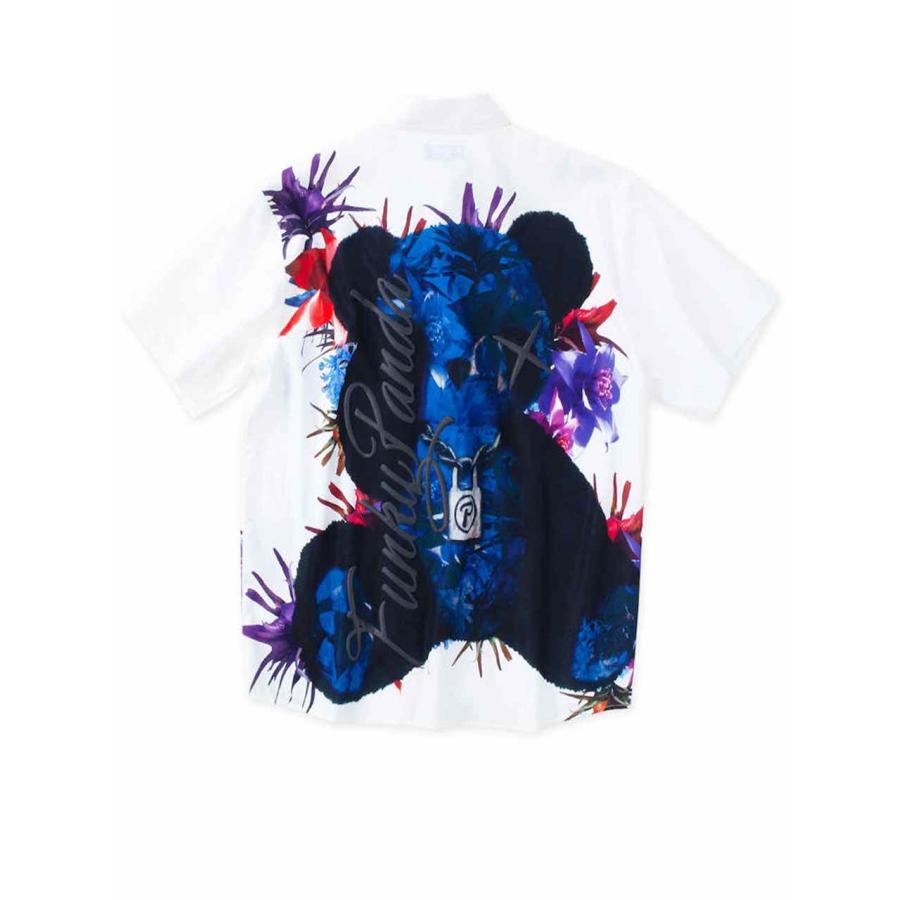 半袖シャツ 大きいサイズ メンズ ボタニカル柄 パンダ プリント 可愛い デザイン カジュアル C060319-04 半袖シャツ 大きいサイズ メンズ ボタニカル柄 パンダ プリント 可愛い