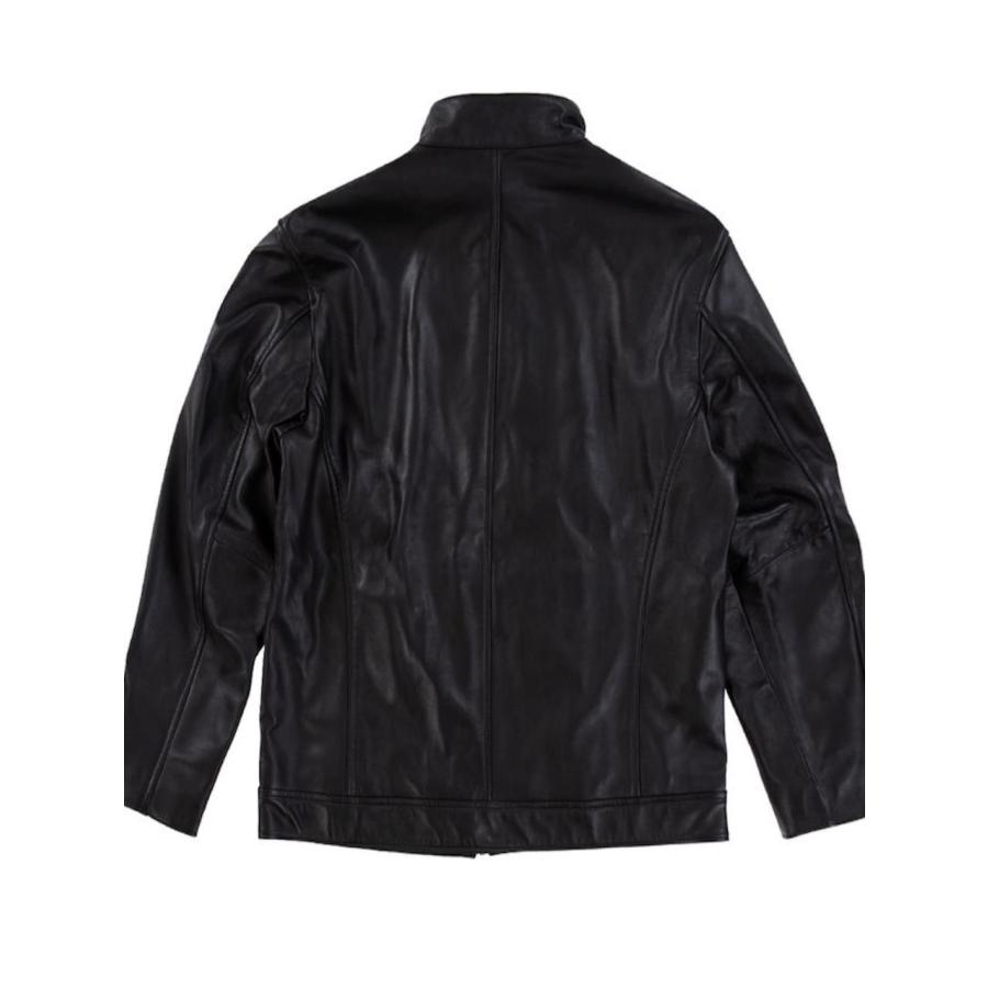 レザージャケット 大きいサイズ メンズ 羊革 シープスキン ブルゾン スタンドカラー 本革 C061029-04 レザージャケット 大きいサイズ メンズ 羊革 シープスキン ブルゾン