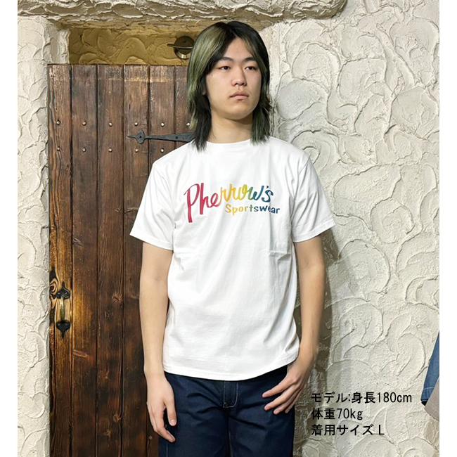 Pherrow's フェローズ Tシャツ 24S-PT1-G レインボー プリント ロゴT 半袖 アメカジ 定番 TEE メンズ レディース 2024年 春夏 : こだわりのアメカジ通販 ...