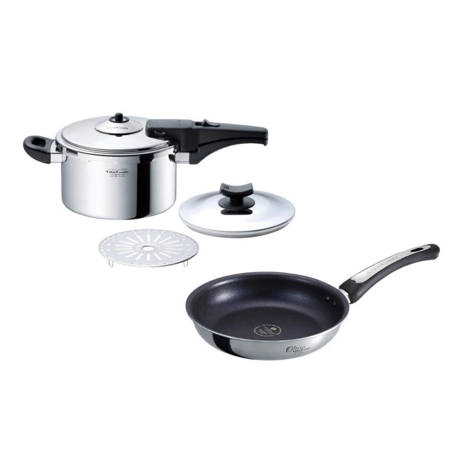 Vita Craft 即納・在庫限り 901-0442 ビタクラフト スーパー圧力鍋 3.5L（No0623）バリューセット オリビアI フライパン 22cm（No1932）付き ...