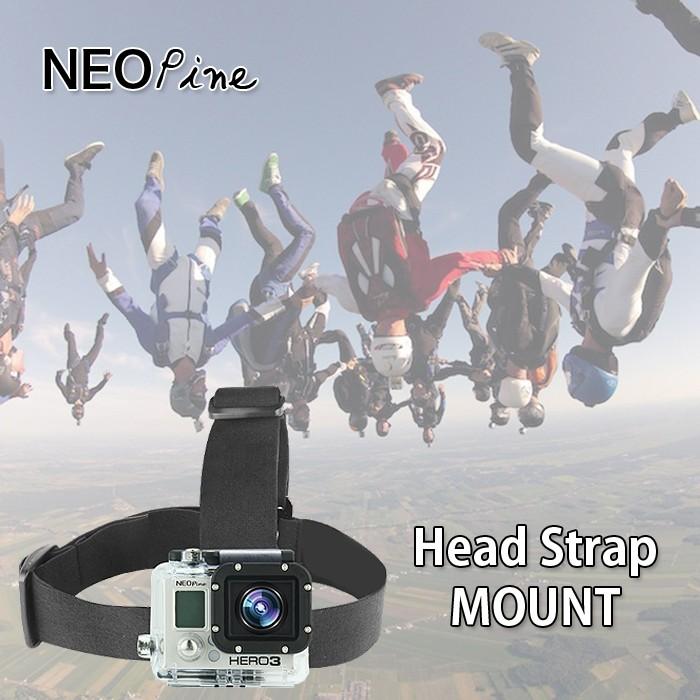 【NEOPine】アクションカメラ用 GoPro HERO/SJCAM sj4000 プロヘルメット ヘッドストラップ マウントヘッド ...