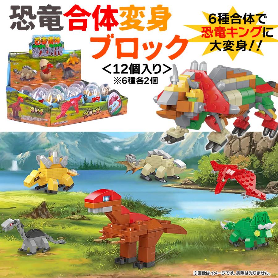 恐竜 ブロック カプセル 12個入り (6種×各2個) おもちゃ カプセルトイ 6歳以上 縁日 景品 RIM-B-K29 : 来夢HOUSE - 通販 - Yahoo!ショッピング