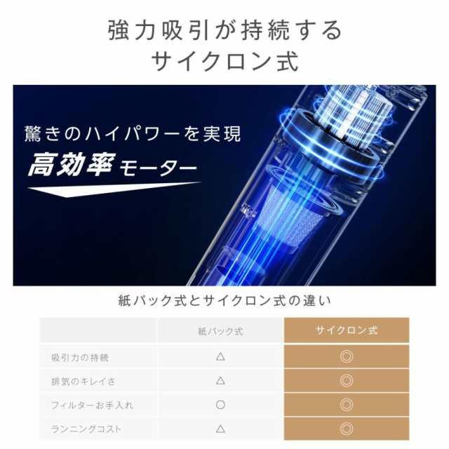 掃除機 サイクロン コードレス 2WAY ハンディー クリーナー 12000pa 5種類ノズル サイクロン掃除機 スティック 一人暮らし サイクロン式 スティッククリーナー : hcs031 ...