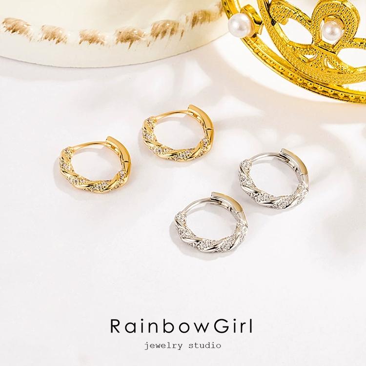 RainbowGirl（アクセサリー） ピアス レディース リング ジルコニア フープピアス 重ね付け シルバー ゴールド 18kgp カジュアル おしゃれ 女性 オフィス ホワイトデーお返し ...