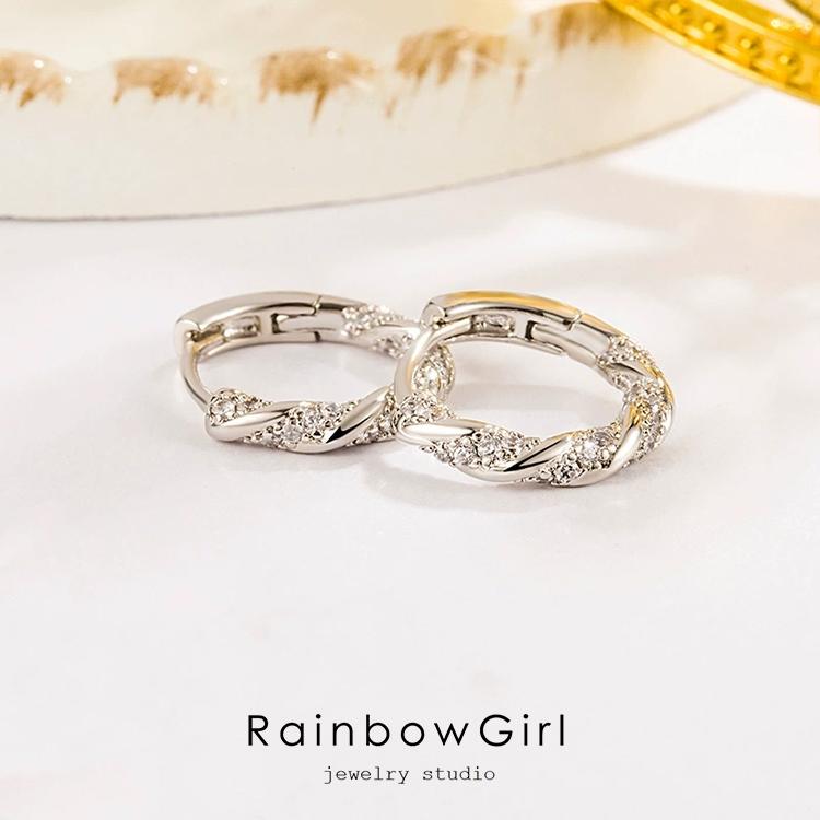RainbowGirl（アクセサリー） ピアス レディース リング ジルコニア フープピアス 重ね付け シルバー ゴールド 18kgp カジュアル おしゃれ 女性 オフィス ホワイトデーお返し ...