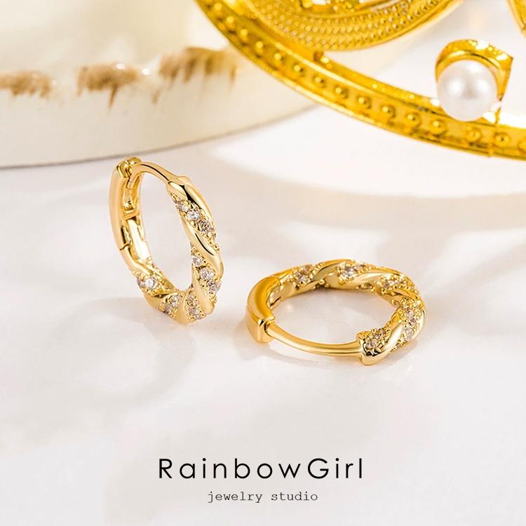 RainbowGirl（アクセサリー） ピアス レディース リング ジルコニア フープピアス 重ね付け シルバー ゴールド 18kgp カジュアル おしゃれ 女性 オフィス ホワイトデーお返し ...