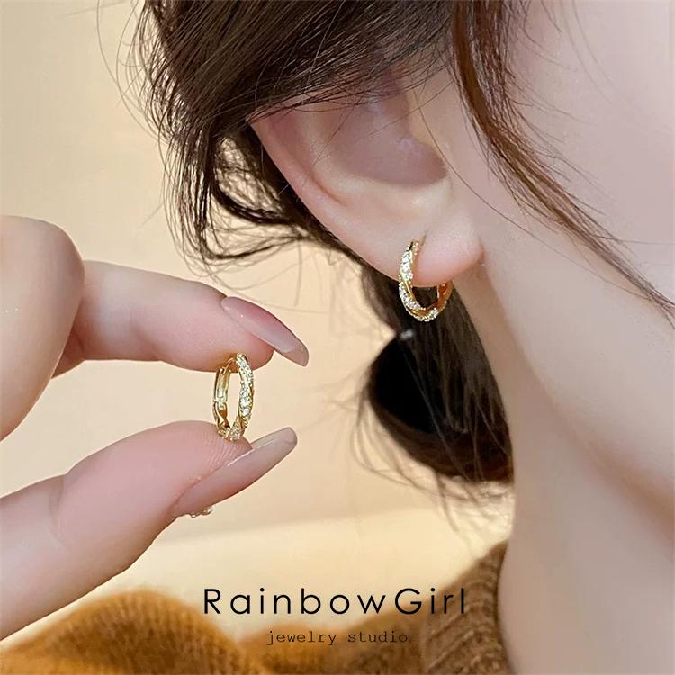 RainbowGirl（アクセサリー） ピアス レディース リング ジルコニア フープピアス 重ね付け シルバー ゴールド 18kgp カジュアル おしゃれ 女性 オフィス ホワイトデーお返し ...