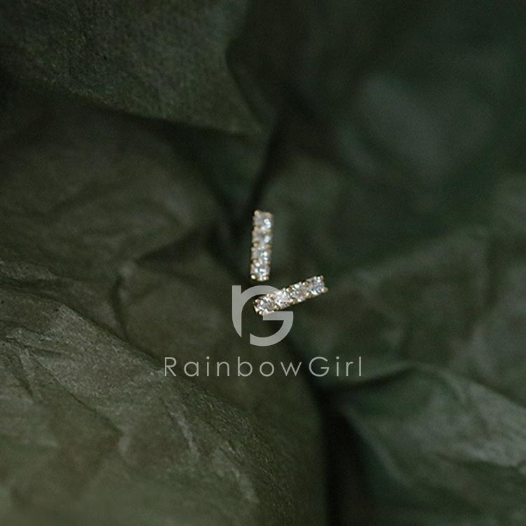 RainbowGirl（アクセサリー） ピアス レディース スティック バー シンプル CZ 小ぶり 14kコーティング/シルバー925 ゴールド 女性 人気 誕生日 母の日 ...