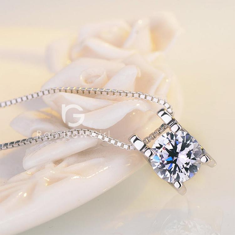 RainbowGirl（アクセサリー） ネックレス レディース 大粒1.0ct 1.25ct一粒 CZ 選べる シンプル 定番 女性 人気 20代30代40代50代 お祝い 誕生日 母の日 ...