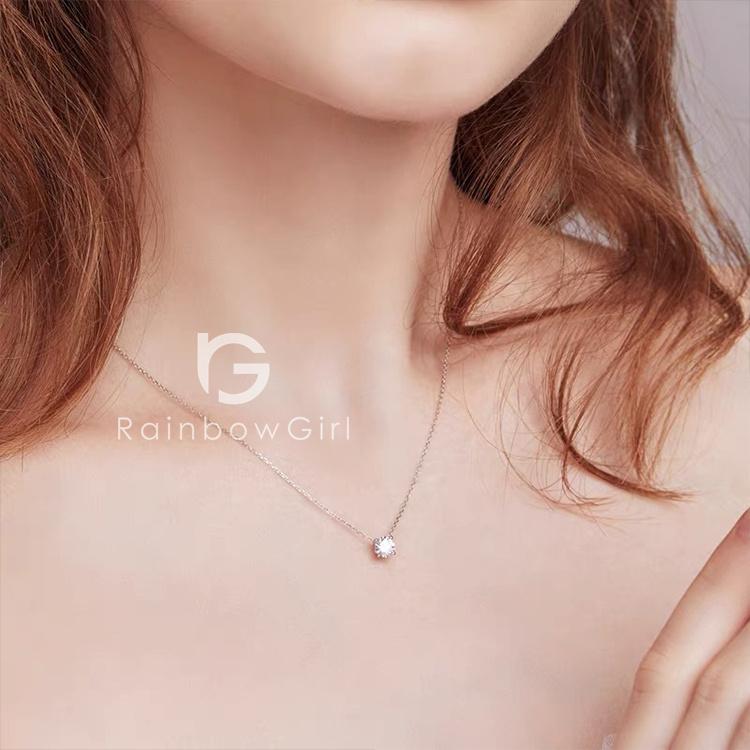 RainbowGirl（アクセサリー） ネックレス レディース 大粒1.0ct 1.25ct一粒 CZ 選べる シンプル 定番 女性 人気 20代30代40代50代 お祝い 誕生日 母の日 ...