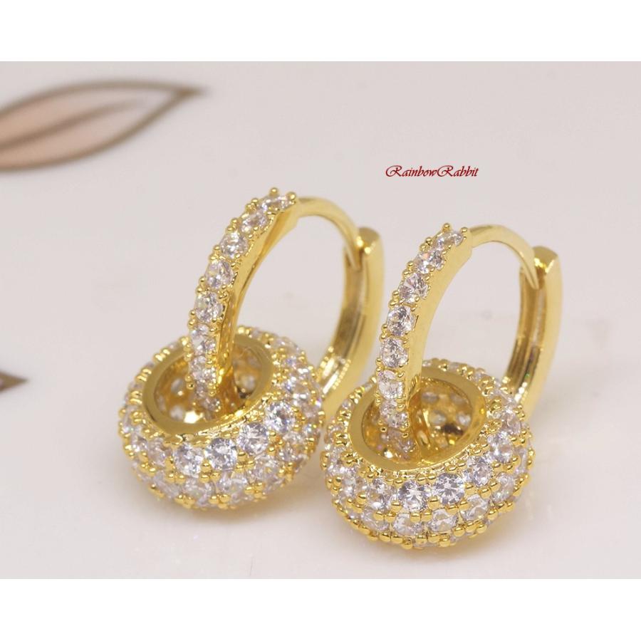 18K RGP ゴールド ダイヤ CZ 2WAY リング ピアス gp5754 新年 感謝 : gp5754 : RainbowRabbit - 通販 - Yahoo!ショッピング