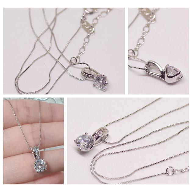 18K RGP プラチナ ダイヤ CZ 一粒 ネックレス yn3180 ご褒美 感謝 : yn3180 : RainbowRabbit - 通販 - Yahoo!ショッピング