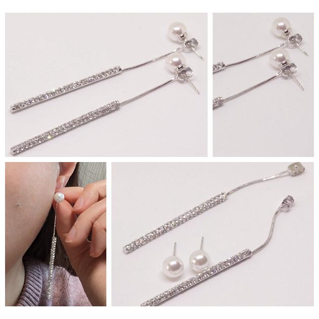 18K RGP プラチナ ダイヤ CZ パール ロング ピアス yp4934 ご褒美 記念 おすすめ : yp4934 : RainbowRabbit - 通販 - Yahoo!ショッピング