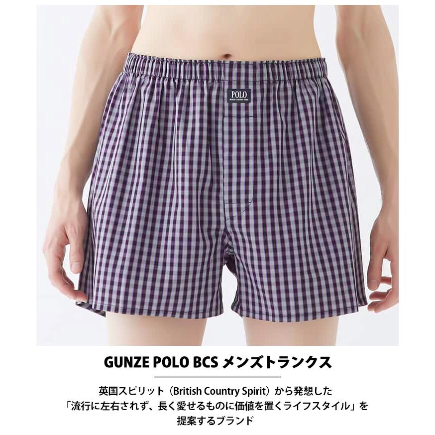 GUNZE トランクス メンズ 綿100％ コットン グンゼ POLO BCS ポロ ビーシーエス インナー 下着 肌着 前開き 大きいサイズ ゆったり PBM875 PBM876 ...
