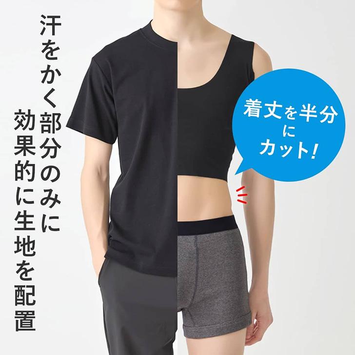 in.T グンゼ GUNZE YG inT インナー メンズ エアリーハーフ 吸汗速乾 抗菌 防臭 Tシャツ専用インナー 汗取りパッド付き ...