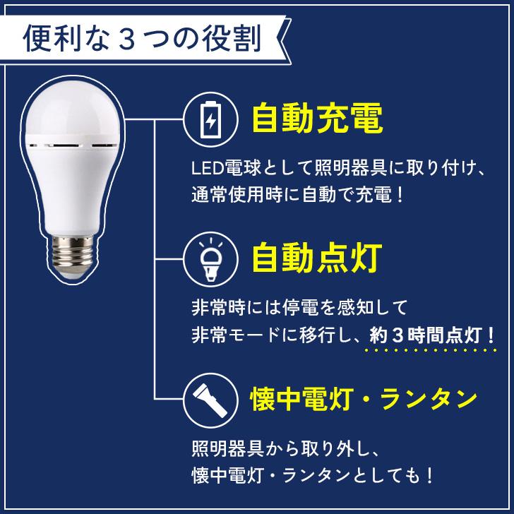 防災電球 蓄電型 LED電球 ソケット e26 ライト PSE認証済 照明器具 ランタン 懐中電灯 充電式 小型 防災グッズ 停電 非常時 : JOKnet Yahoo!店 - 通販 ...