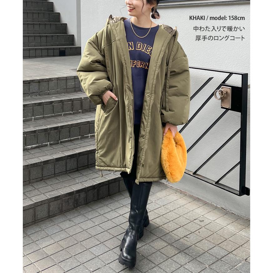 コート レディース 秋 冬 中わた 中綿 大きいサイズ ロング 撥水 厚手