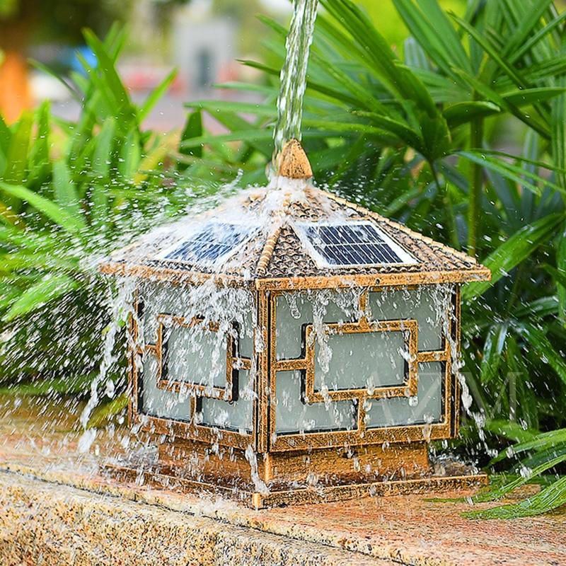 門柱灯 ソーラー LED 明暗センサー 自動点灯 屋外 柱上付け エントランス 屋外照明器具 防水 玄関外灯 庭園 ガーデンライト ソーラー充電式 リモコン付 表札灯 : rakki ...