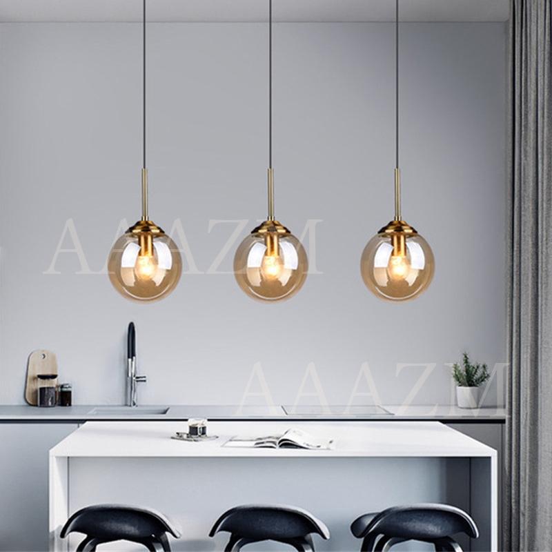 ペンダントライト ガラス ボール 丸型 北欧 おしゃれ LED電球対応 天井照明器具 和風 直付け ダイニング キッチン リビング 天井ライト 寝室 玄関 吊り下げ照明 : rakki ...