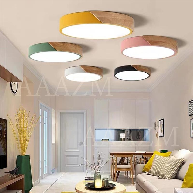 シーリングライト LED 4〜12畳 おしゃれ 木製 北欧 天井照明器具 マカロン 円盤 薄型 木目 和風 リモコン調光調温選択 リビング 和室 玄関 居間 寝室 天井ライト : AAAZM ...