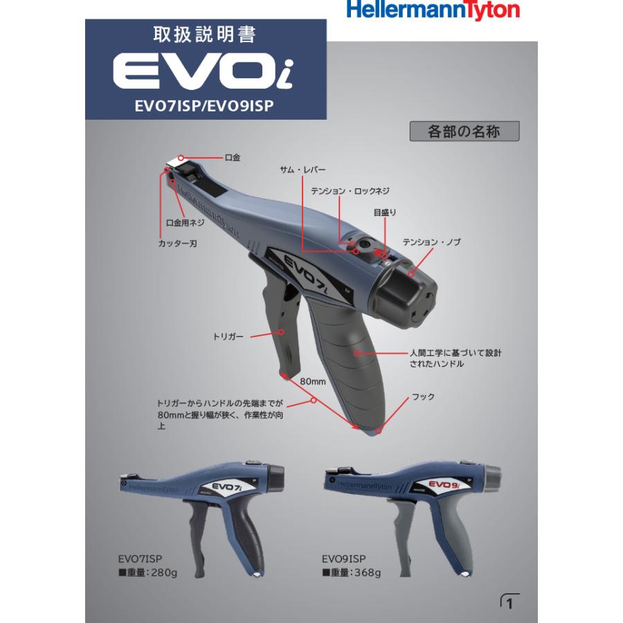 HellermannTyton（ヘラマンタイトン） EVO9ISP インシュロックタイ用 結束工具 タイメイト 手動工具 (EVO9SPの後継 ...
